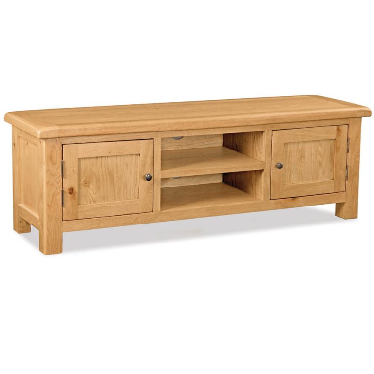 Salisbury Rustic Oak Extra Large TV Cabinet | Wax Finish | Assembled ...
