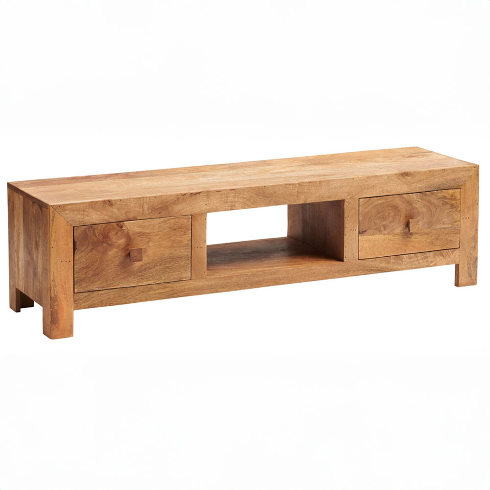 Malda Light Mango Large TV Unit Fully Assembled Oak World