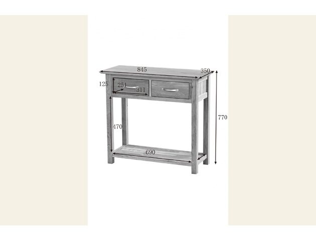 Devon Oak Console Table With 2 Drawers & Shelf | Oak World