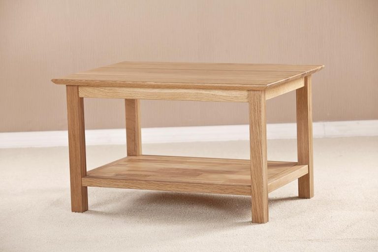 Devon Oak Rectangle Coffee Table With Shelf | Oak World