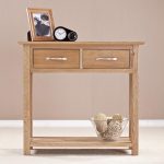 Devon Oak Console Table With 2 Drawers & Shelf | Oak World
