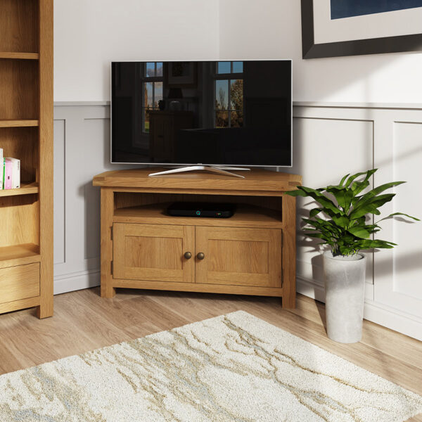 Oak Corner TV Cabinets | Hardwood & Painted Corner TV Units | Oak World