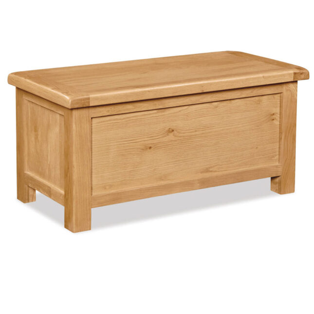 Salisbury Rustic Oak Blanket Box | Wax Finish | Oak World
