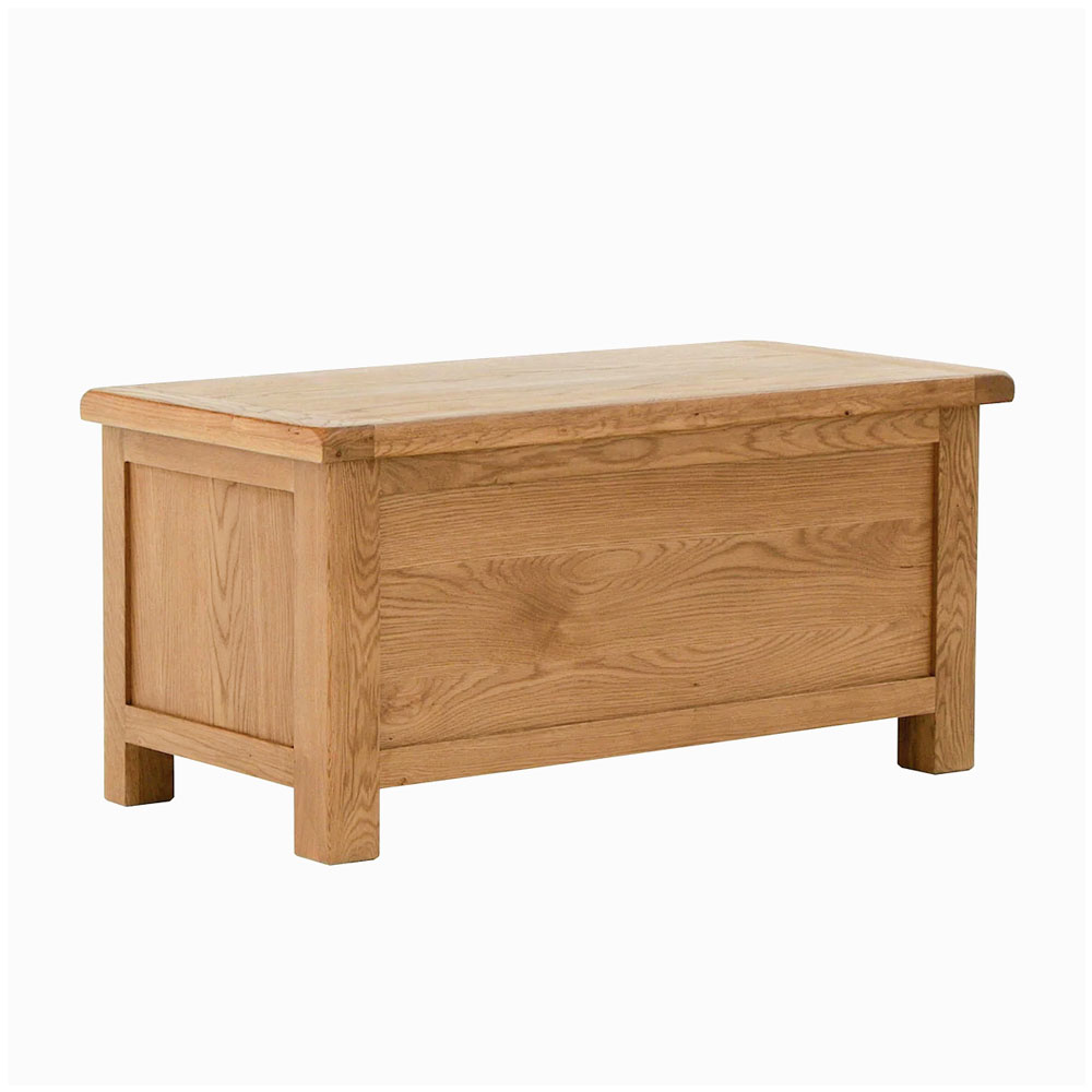 Salisbury Rustic Oak Blanket Box | Wax Finish | Oak World