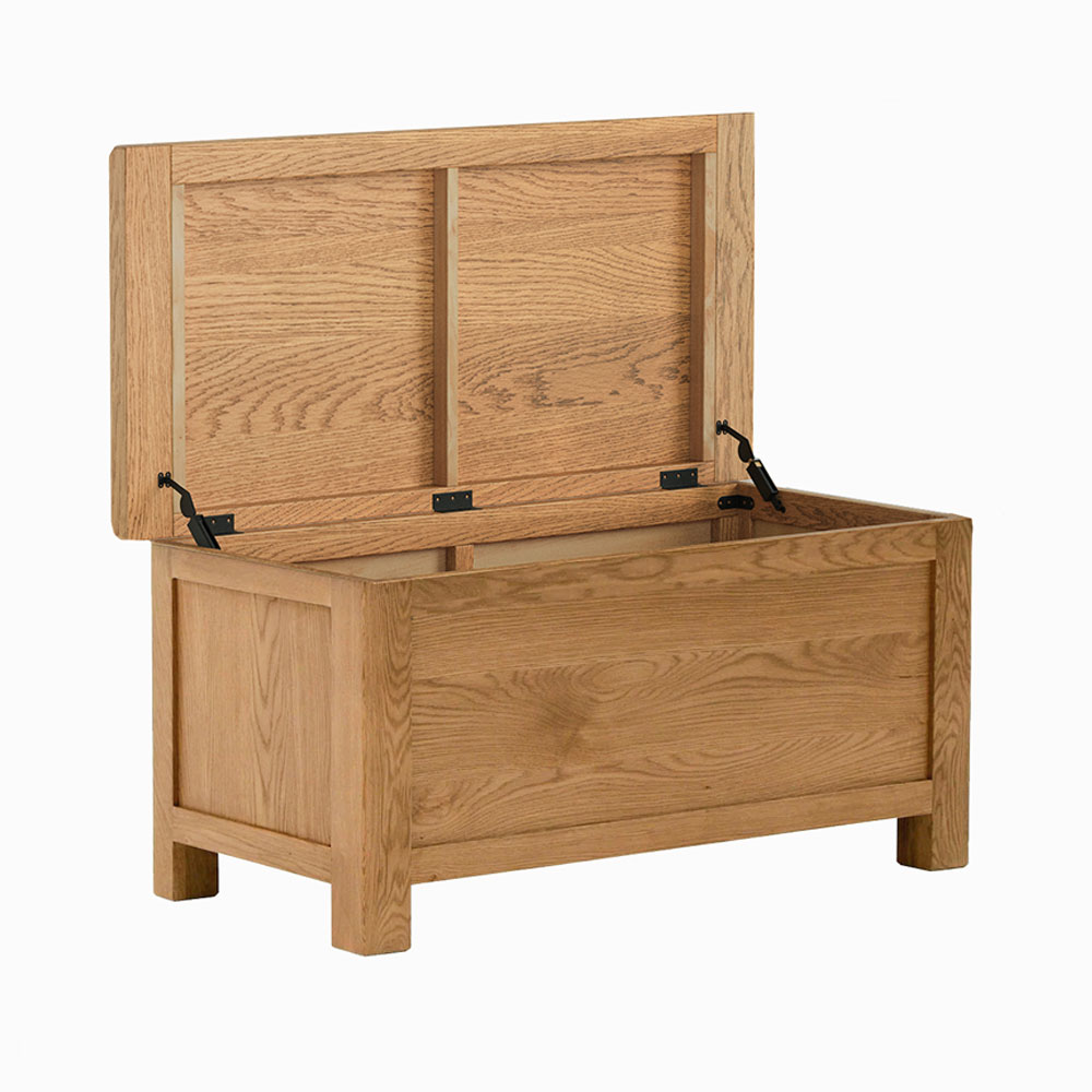Salisbury Rustic Oak Blanket Box | Wax Finish | Oak World