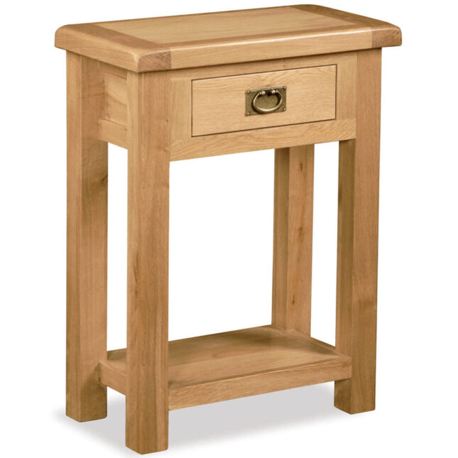 Salisbury Rustic Oak Hall Table | Wax Finish | Oak World