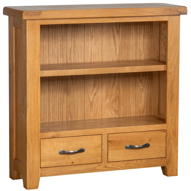 Summer Waxed Oak Low Bookcase | Assembled | Oak World