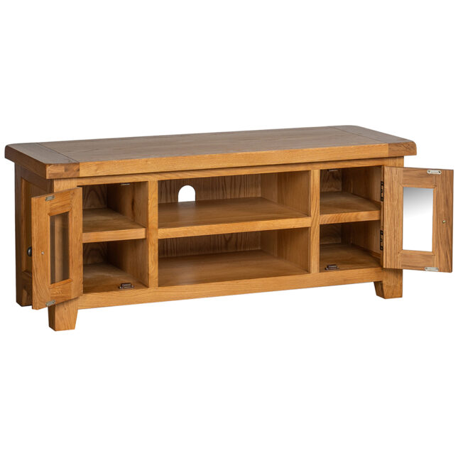 Summer Waxed Oak Large TV Unit | Assembled | Oak World