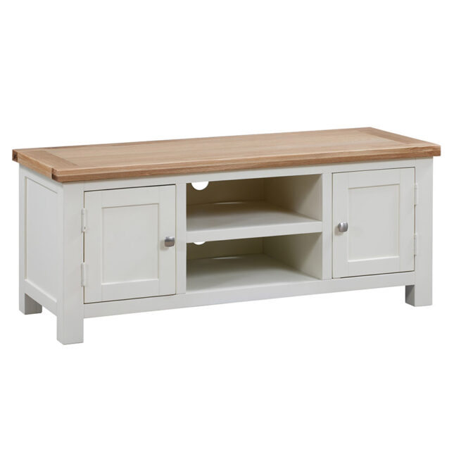 Wynyard Ivory Large TV Unit | Assembled | Oak World