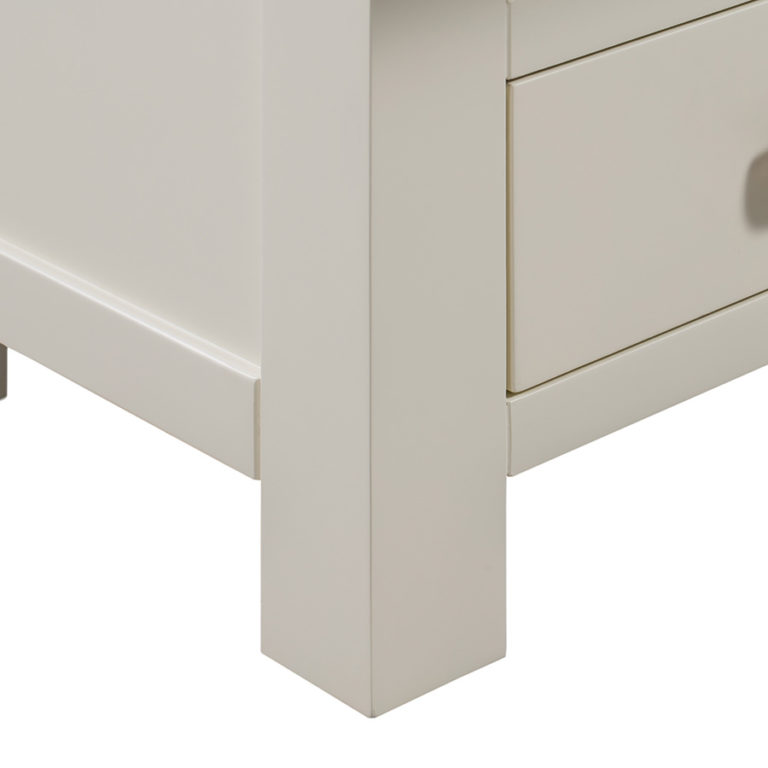 Wynyard Ivory Narrow 3 Drawer Bedside Table | Assembled | Oak World