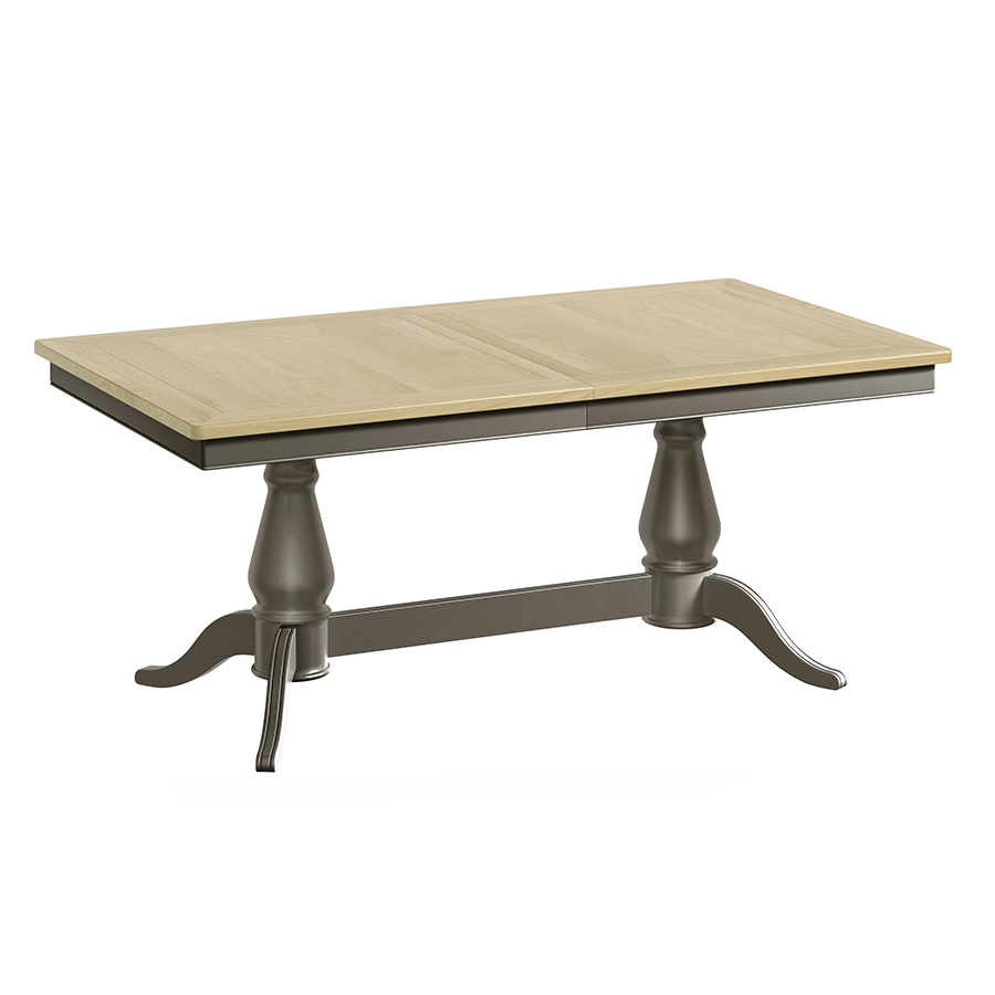 Kirkby Pewter Grey extending dining table | low prices & free delivery
