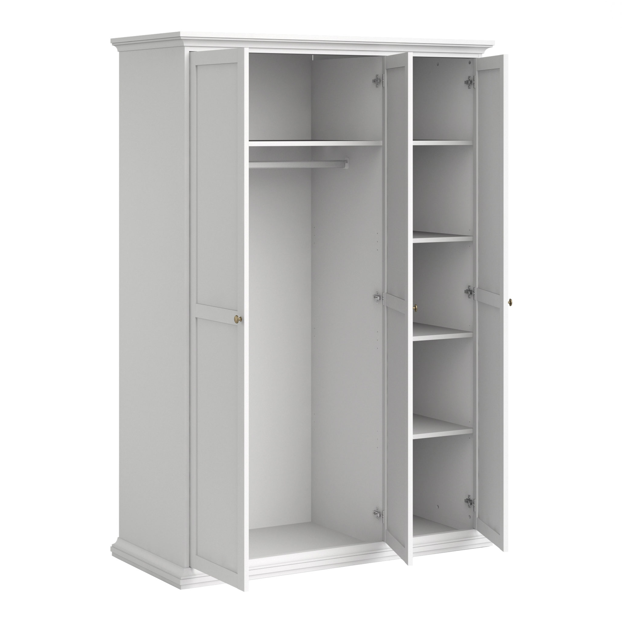 Condo Wardrobe with 3 Doors | White | Oak World