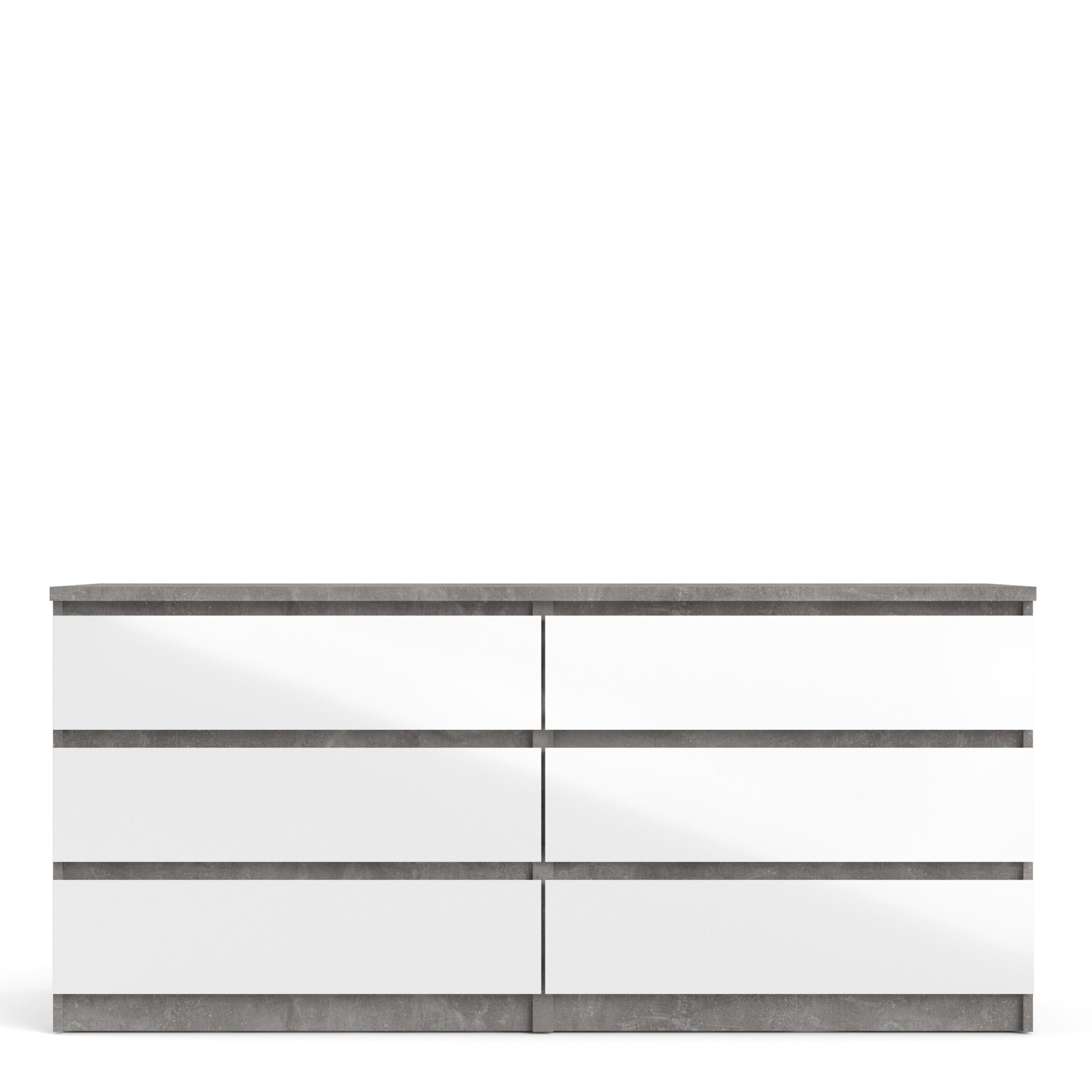Moderno Wide Chest of 6 Drawers | High Gloss | Flat Pack Furniture