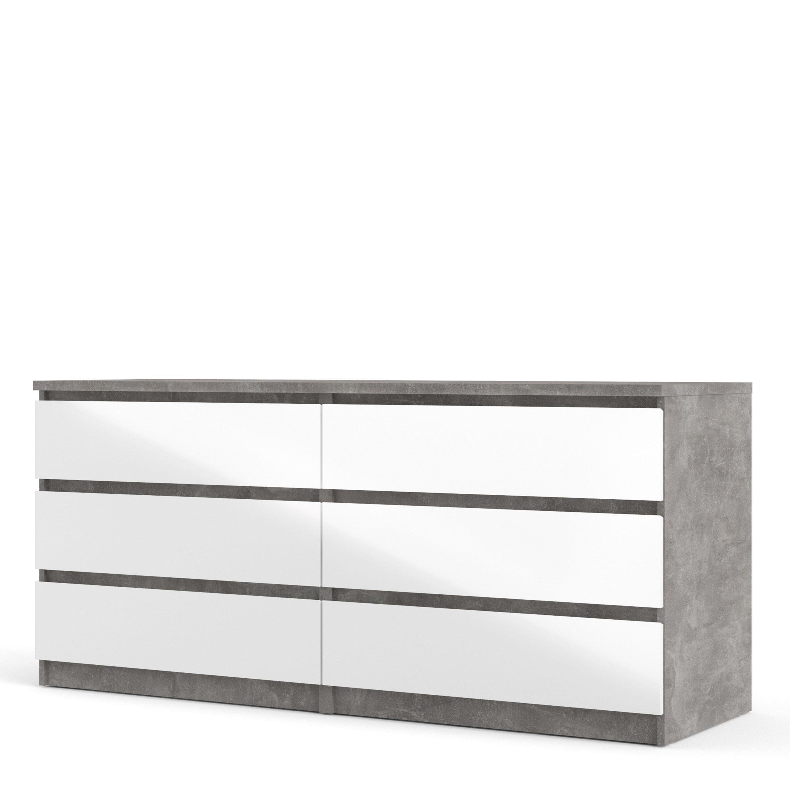 Moderno Wide Chest of 6 Drawers | High Gloss | Flat Pack Furniture