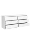 Moderno Wide Chest of 6 Drawers | White High Gloss | Flat Pack Furniture