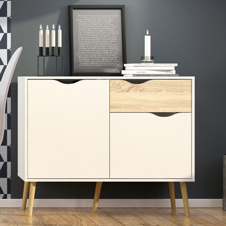 Oslo Small 1 Drawer 2 Door Sideboard | Flat Pack Furniture