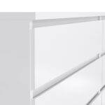 Moderno Wide Chest of 6 Drawers (3+3) | White High Gloss | Oak World