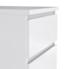 Moderno Narrow Chest of 5 Drawers | White High Gloss | Oak World