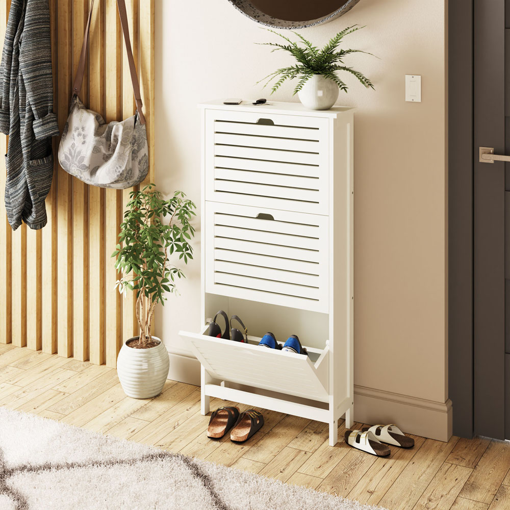 Three tier shoe cabinet store