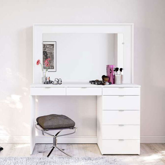 7 Drawer Dressing Table | White | Oak World