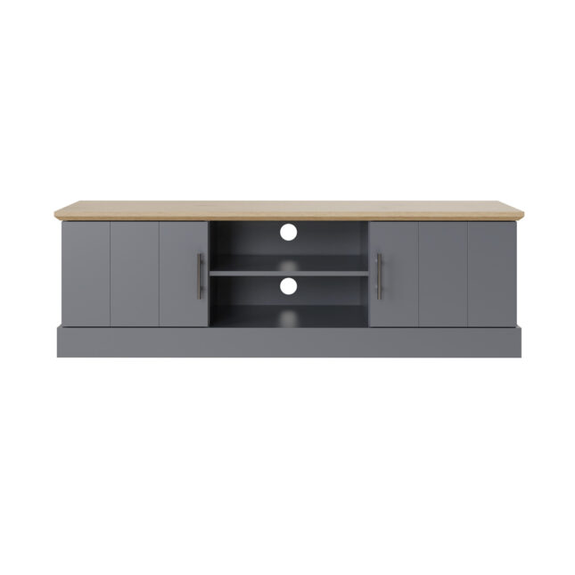 Oban Large TV Unit | Slate Blue | Oak World