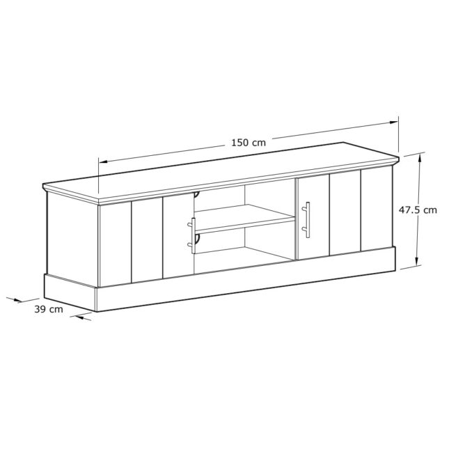 Oban Large TV Unit | Slate Blue | Oak World