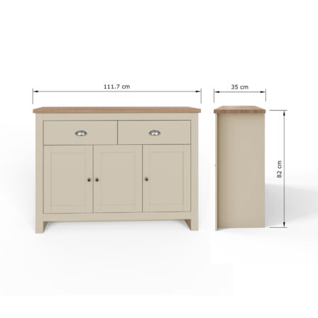 Fife Cream Large Sideboard | Cream | Oak World