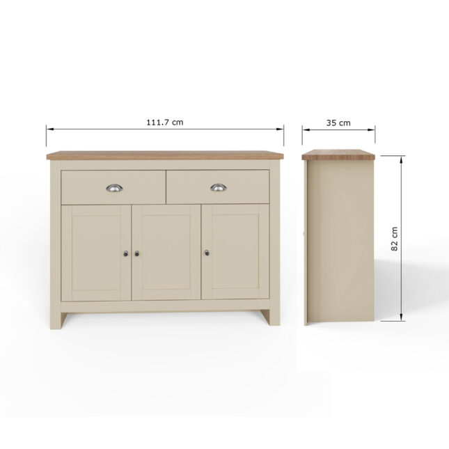 Fife Cream Large Sideboard | Cream | Oak World