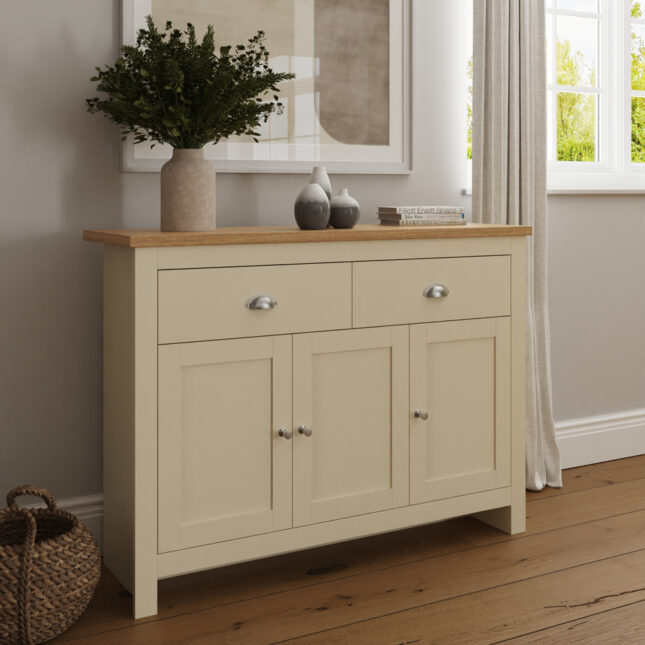 Fife Cream Large Sideboard | Cream | Oak World