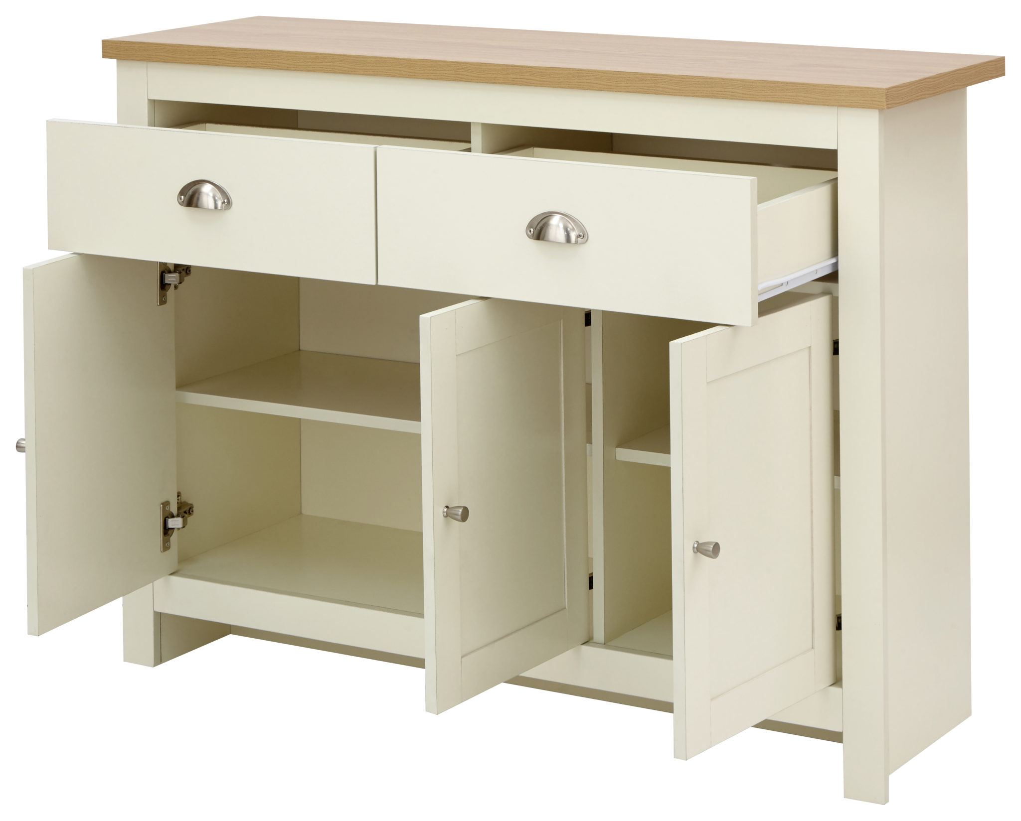 Fife Cream Large Sideboard | Cream | Self Assembly | Oak World
