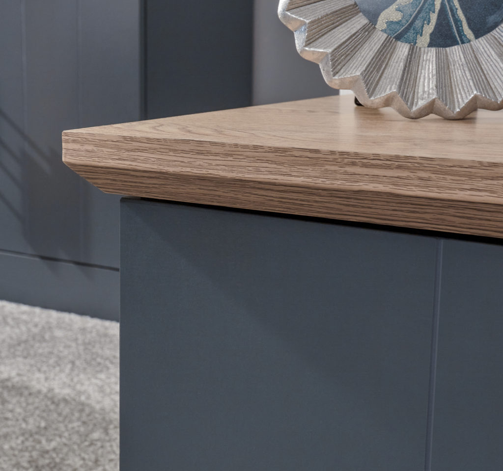 Oban Small TV Unit | Slate Blue | Self Assembly | Oak World