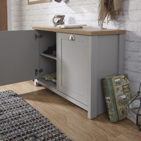 Fife Grey Shoe Unit | Grey | Self Assembly | Oak World