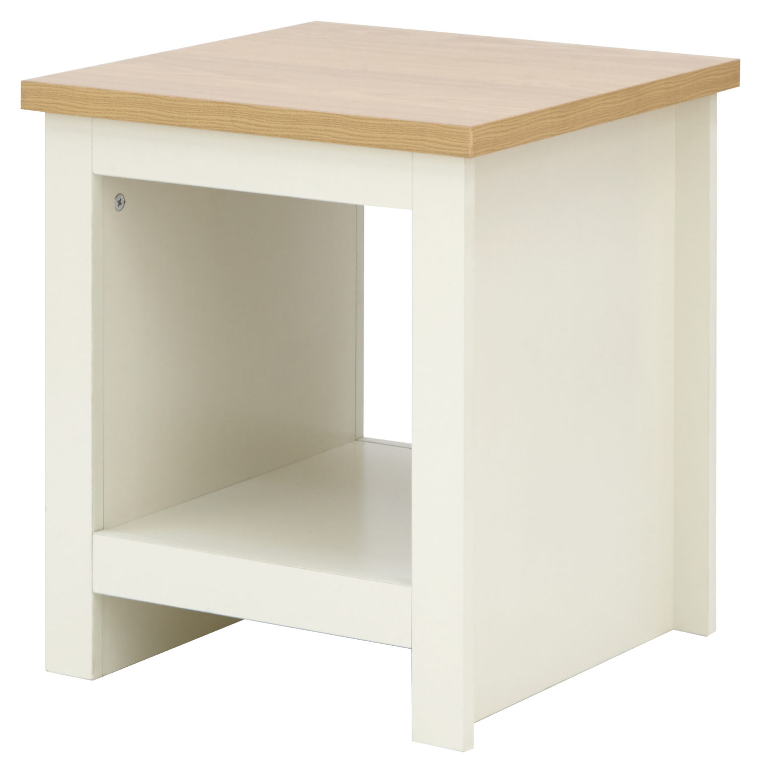 Fife Cream Side Table with Shelf | Cream | Self Assembly | Oak World