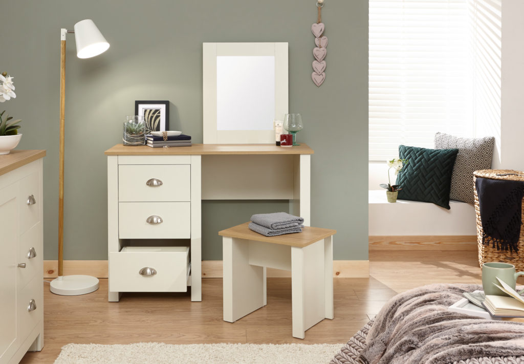Fife Cream Dressing Table Set | Cream | Self Assembly | Oak World