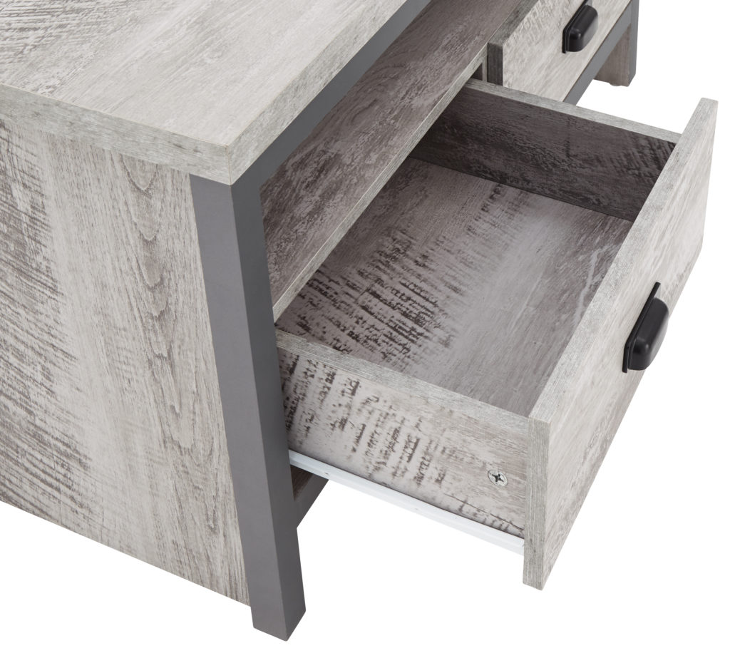 Fenway Corner TV Unit | Grey | Oak World