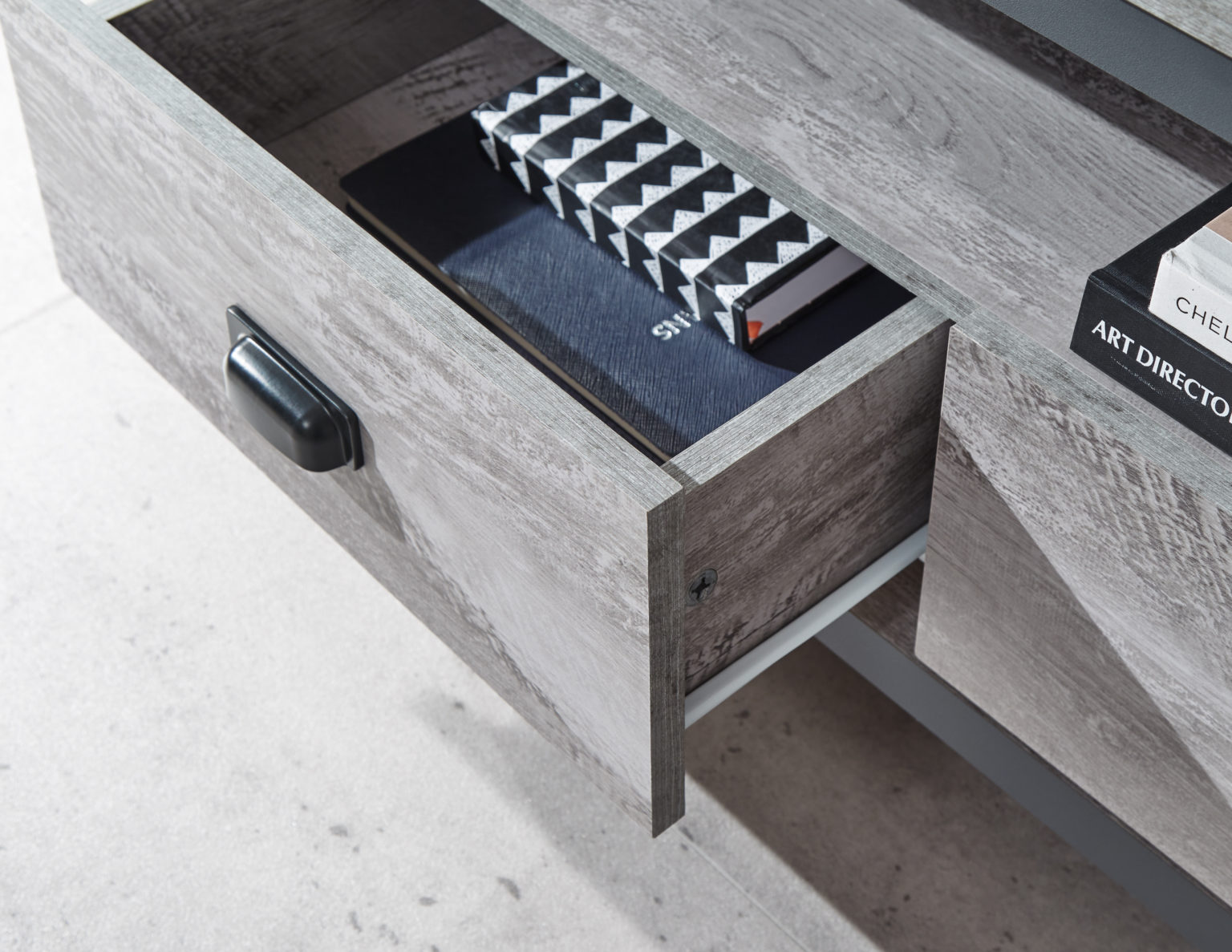 Fenway Corner TV Unit | Grey | Oak World