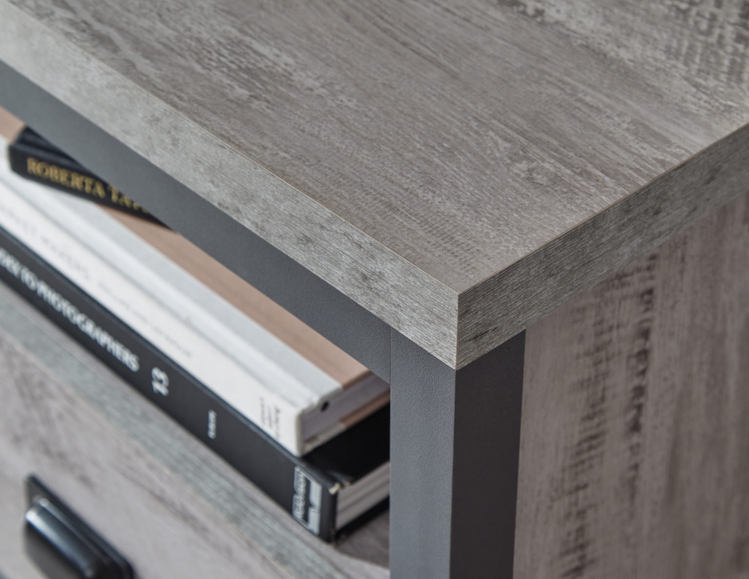 Fenway Corner TV Unit | Grey | Oak World