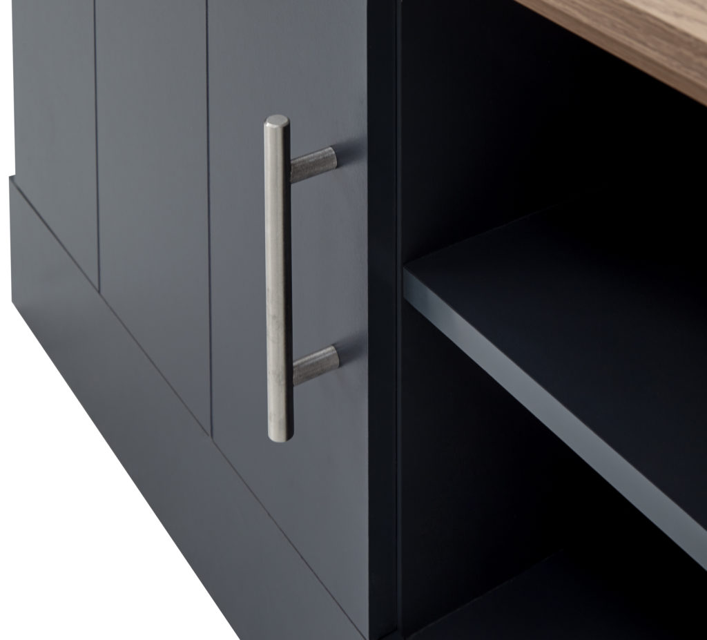 Oban Small TV Unit | Slate Blue | Self Assembly | Oak World