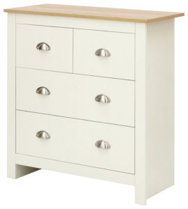 Fife Cream 2+2 Chest of Drawers | Cream | Self Assembly | Oak World