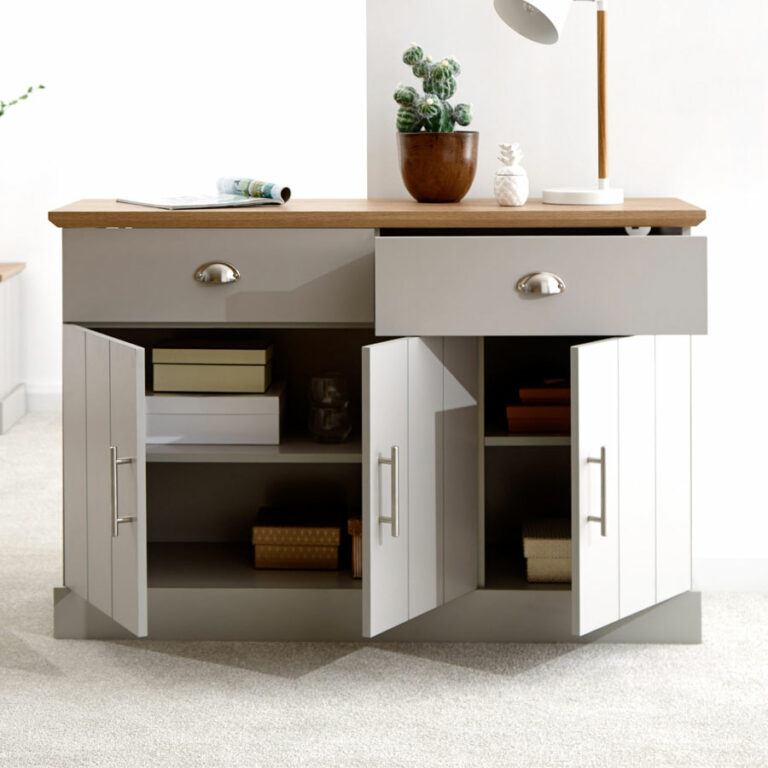 Oban Large Sideboard | Grey | Oak World