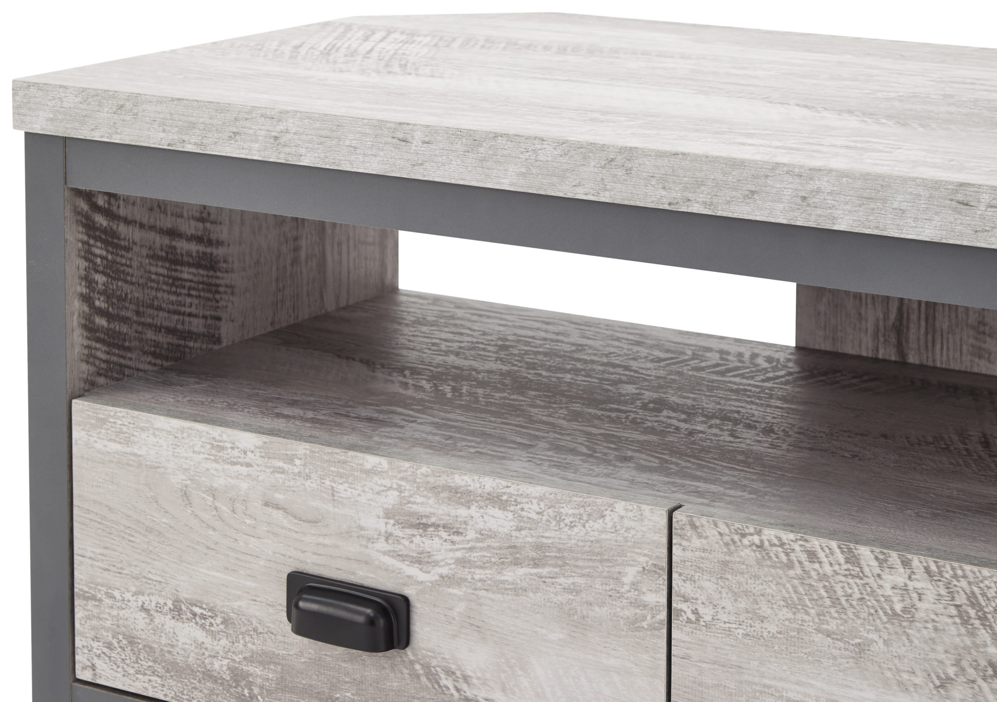 Fenway Corner TV Unit | Grey | Oak World