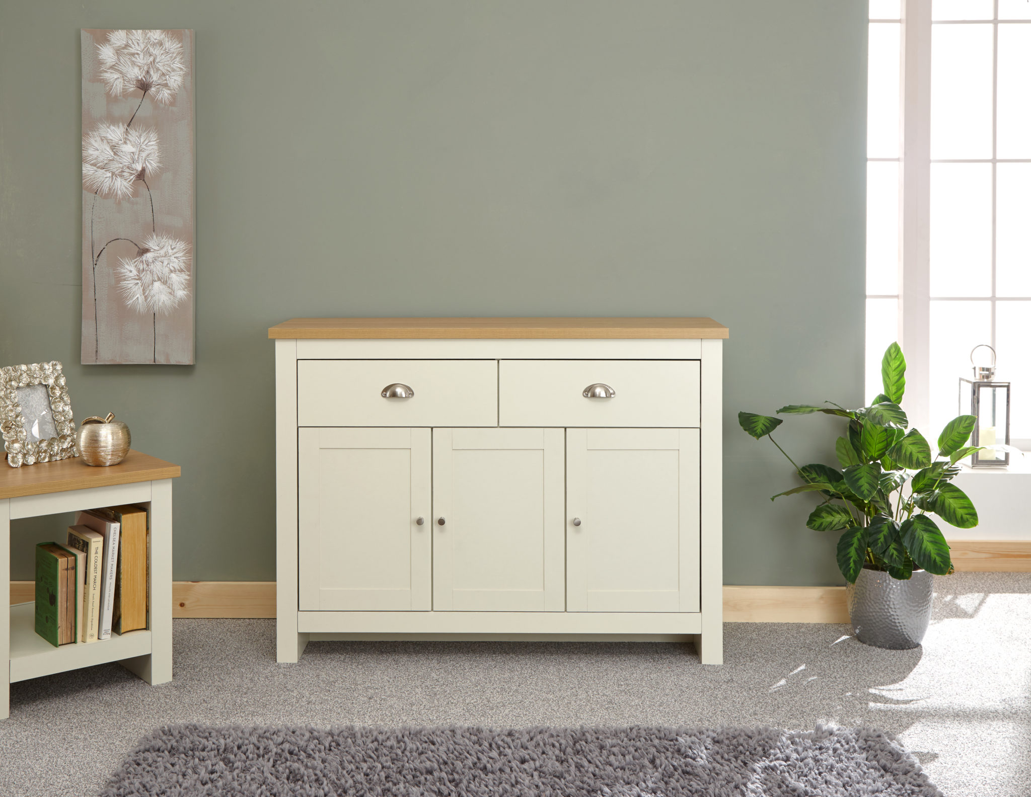Fife Cream Large Sideboard | Cream | Self Assembly | Oak World