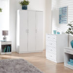 Elgin 4 Piece Bedroom Set Wardrobe Chest & Bedsides | White | Oak World