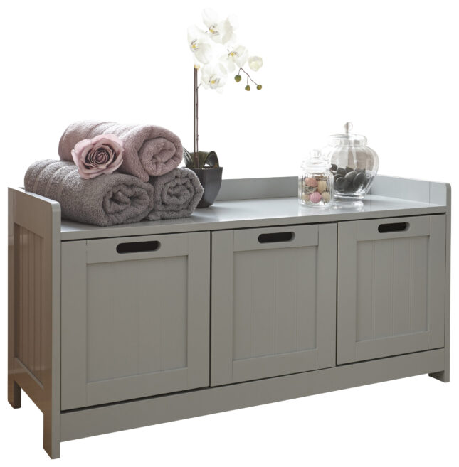 Skala Grey 3 Door Storage Unit | Oak World