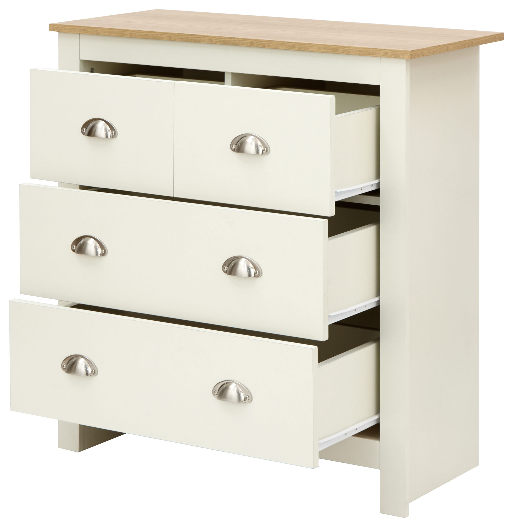 Fife Cream 2+2 Chest of Drawers | Cream | Self Assembly | Oak World