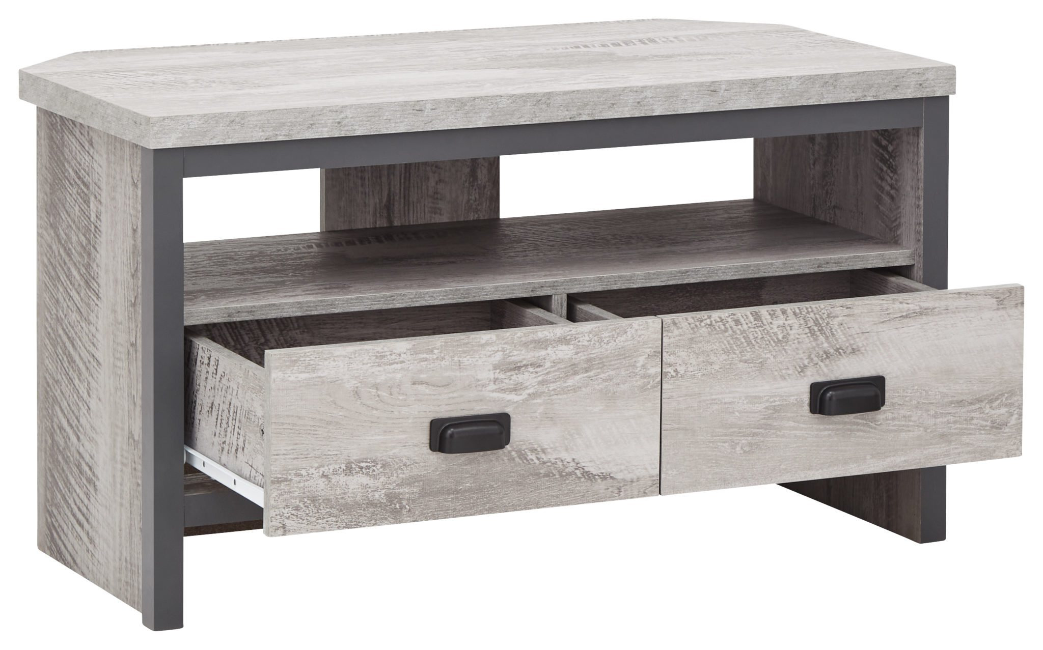 Fenway Corner TV Unit | Grey | Oak World