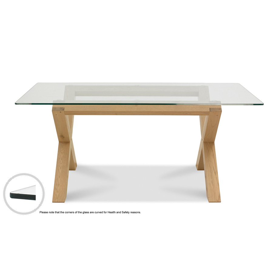 Silvan Light Oak Glass Top Dining Table | Oak World