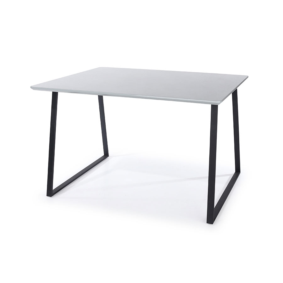 Dalvik Rectangular Dining Table | High Gloss Grey | Self Assembly | Oak ...
