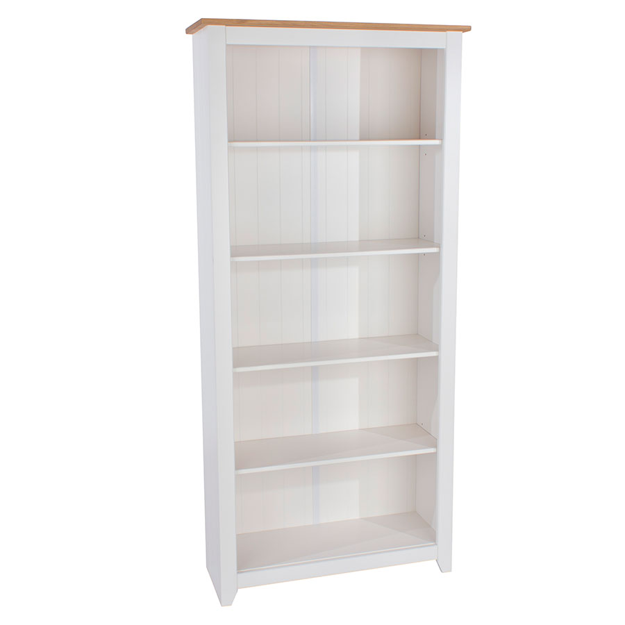 Beauly White Tall Painted Bookcase | White | Self Assembly | Oak World