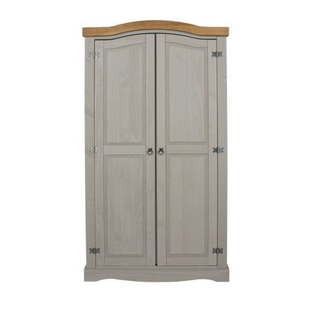 Azusa Grey 2 Door Wardrobe | Grey Wax | Oak World